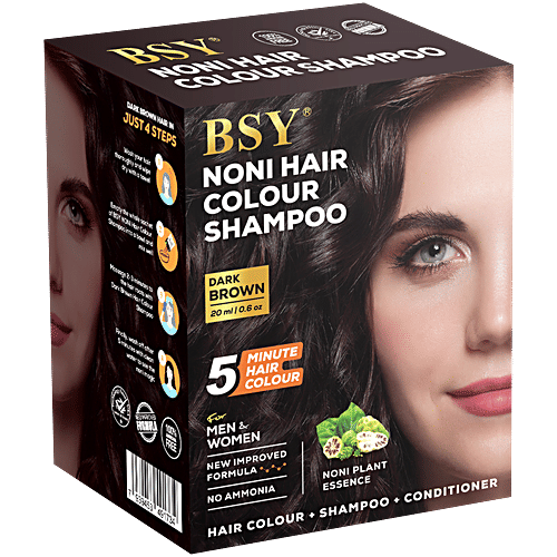 Buy BSY Noni Hair Colour Shampoo - Dark Brown Online at Best Price of ...