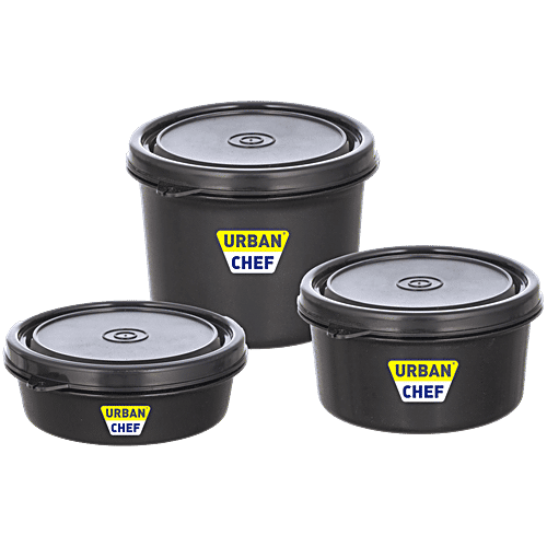 Buy Urban Chef Grande Lunch Box Containers - Black Online at Best Price ...