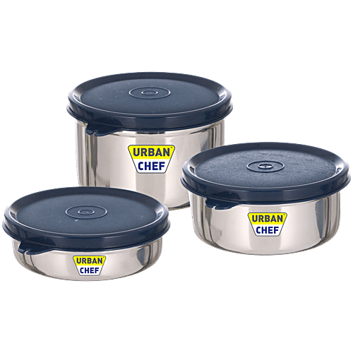 Buy Urban Chef Essential Stainless Steel Containers - Blue Online at ...