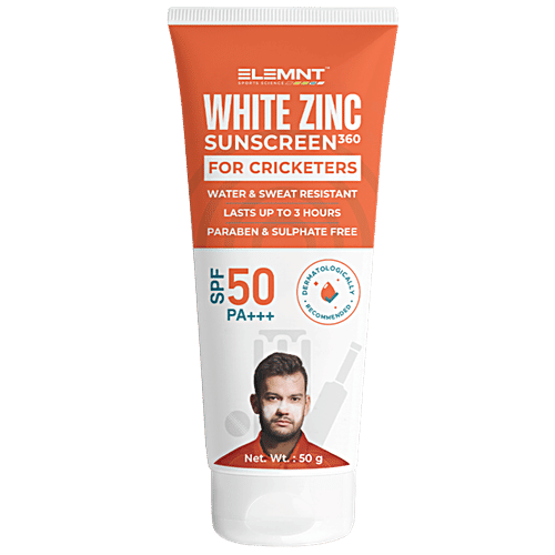 Buy Elemnt Sports Science White Zinc Sunscreen360 - SPF 50 PA+++, For ...