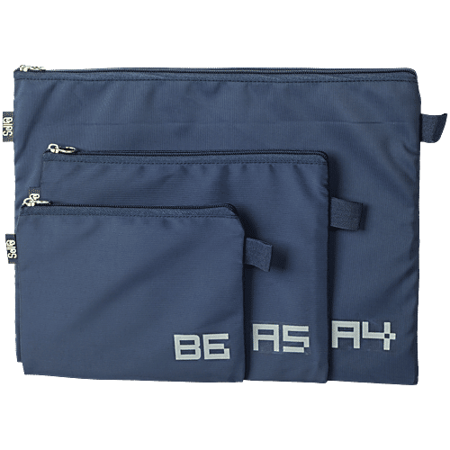 Buy QIPS Zipper Document Organizers File Bags - Polyester, Navy Blue ...