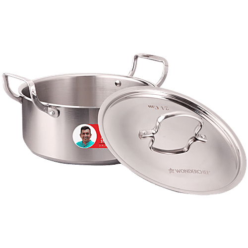 Buy Wonderchef Stella Triply Stainless Steel Casserole - With Lid, 24 ...