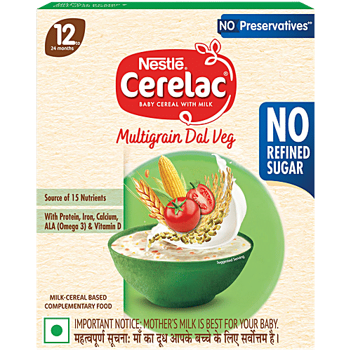 Buy Nestle Cerelac Multigrain Dal Veg Baby Cereal With Milk - 12 To 24 ...