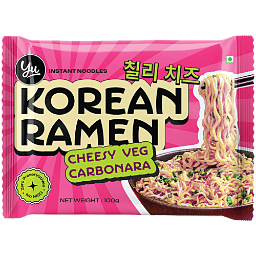 Buy Yu Cheesy Veg Carbonara Korean Ramen Instant Noodles Online at Best ...