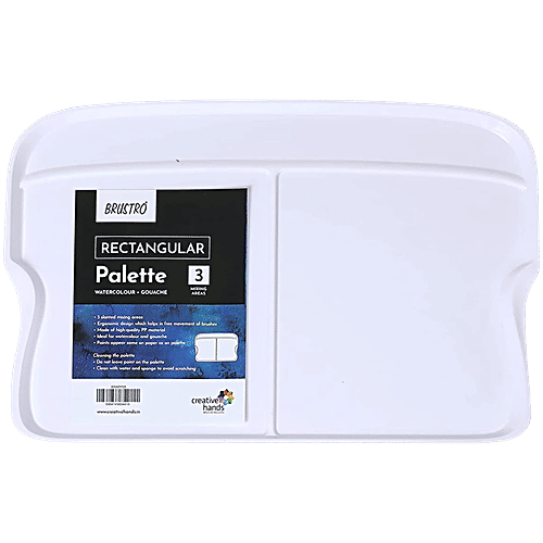 Buy Brustro Rectangular Painting Peel Off Palette With 3 Mixing Areas ...