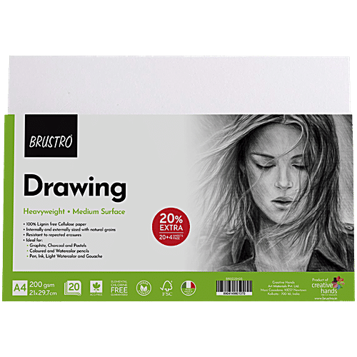 Buy Brustro Drawing Papers - 200 GSM, A4 Online at Best Price of Rs 225 ...