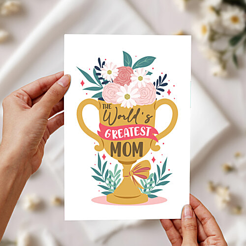 Buy Oye Happy Mother's Day Greeting Card - World's Greatest Mom Trophy ...