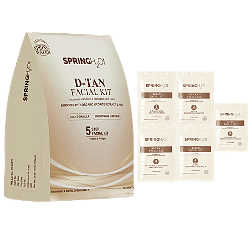 Buy Spring H2O D-Tan 5 Step Facial Kit - For Brightening & Repair ...