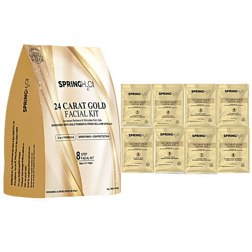Buy Spring H2O 24 Carat Gold 8 Step Facial Kit - For Brightening & Sun ...
