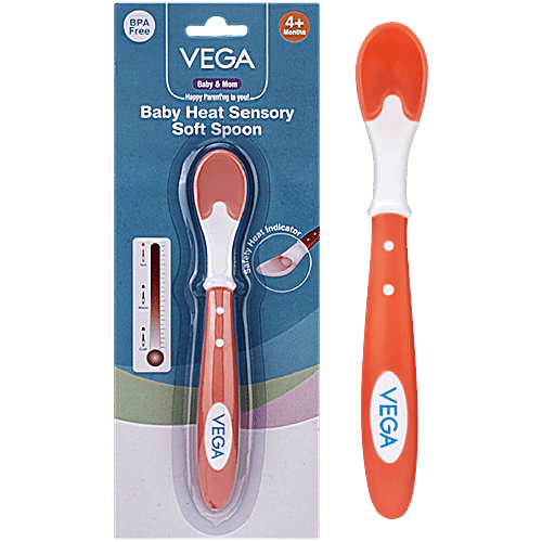Buy Vega Baby & Mom Heat Sensory Soft Spoon - 4+ Months Online at Best ...