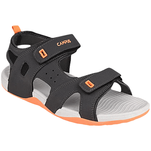 Buy Campus Men's Ultra Comfort Sandals - Dark Grey & Black Online at ...