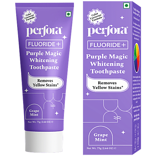 Buy Perfora Fluoride+ Purple Magic Whitening Toothpaste - Removes ...