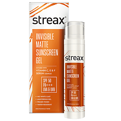 Buy Streax Invisible Matte Sunscreen Gel Infused With Vitamin C, E & F ...