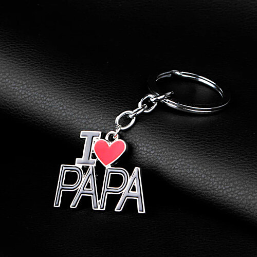 Buy Pearlfiesta I Love Papa Metal Keychain - Black Red Metal Keychain ...