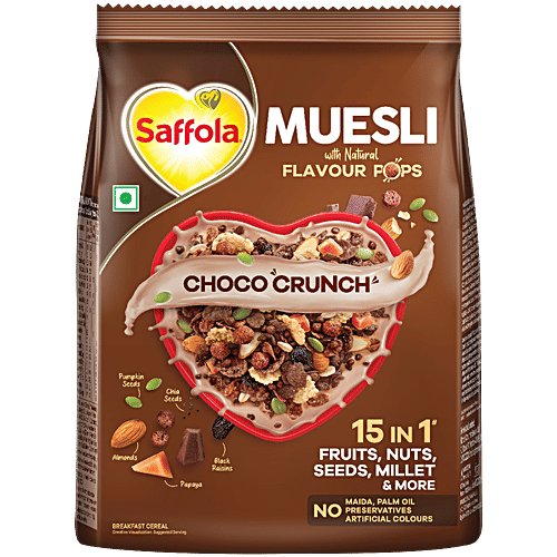 Buy Saffola Choco Crunch Muesli With Flavour Pops Online at Best Price ...
