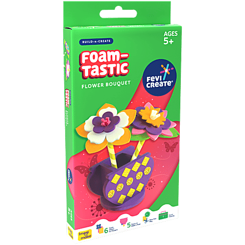 Buy Fevicreate Build-n-Create Foam-Tastic Flower Bouquet Kit For 5+ Yrs ...