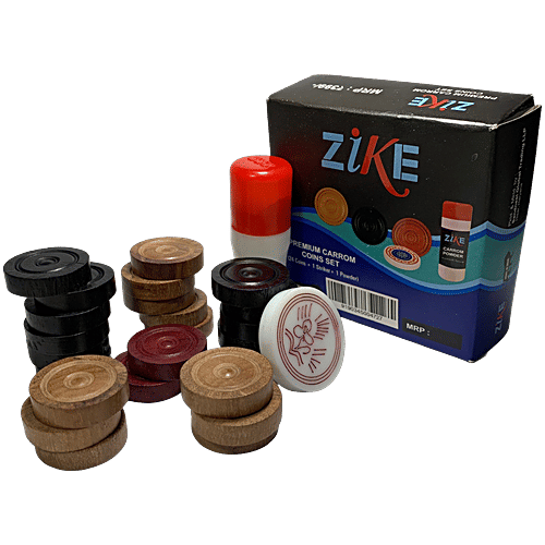 Buy Zike Premium Carrom Coins Set With 24 Coins, 1 Striker, 1 Powder ...