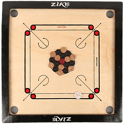 Buy Zike Premium Wood Carrom Board Kit - 50.8 x 50.8 cm Board, 24 Coins ...