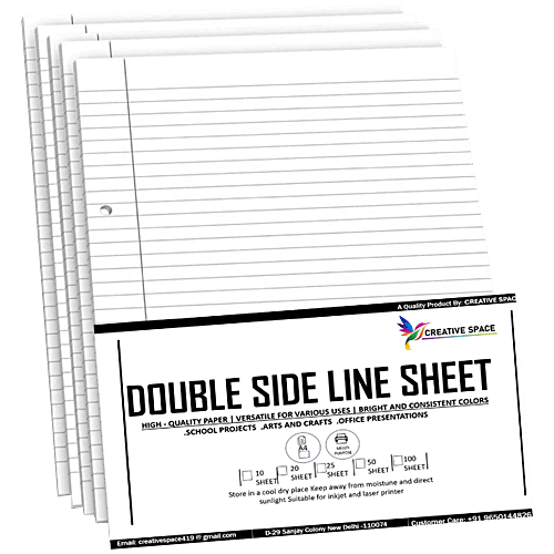 Buy Creative Space A4 Size Double Side Line Sheet Online at Best Price ...