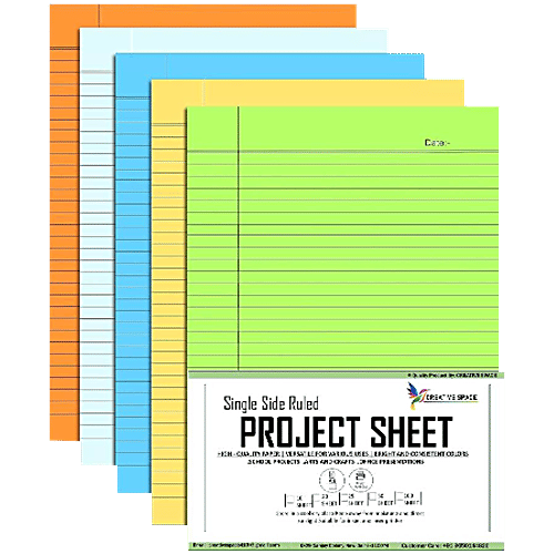 Buy Creative Space A4 Single Side Ruled Project Sheet - Multicolour ...