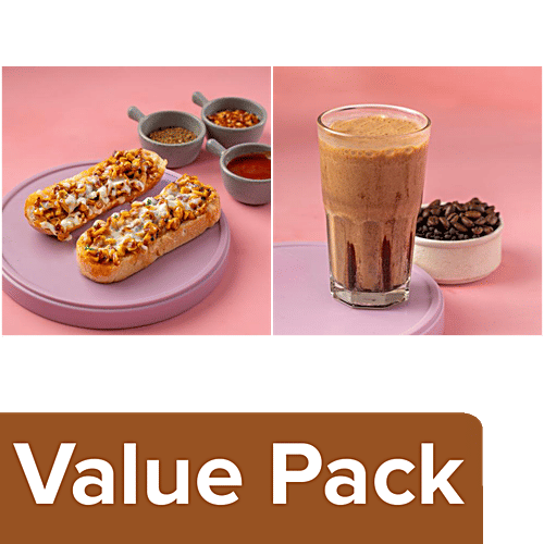 Buy Qmin Corn Cheese Toast, 180 g (2 pcs) + Filter Coffee Frappe, 330 ...