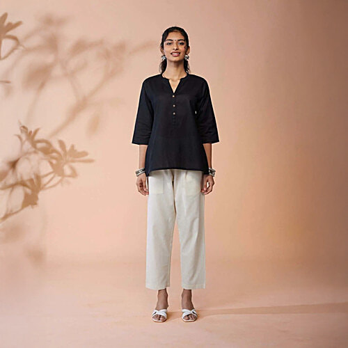 Buy Daali Black Cotton Regular Fit Tunic Online at Best Price of Rs 499 ...