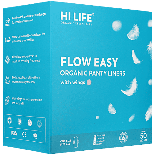 Buy Hi Life Flow Easy Organic Panty Liners With Wings Online at Best ...