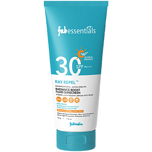 Buy Fabessentials Ray Repel Radiance Boost Fluid Sunscreen SPF 30 PA ...