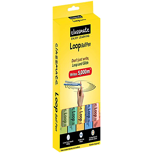 Buy Classmate Loop Ball Pen - 0.7 mm, Blue Ink, Multicolour Online at ...