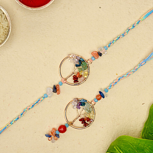 Buy Shree Rakhi 7 Chakras "Bhaiya Bhabhi" Rakhi Set Online at Best ...