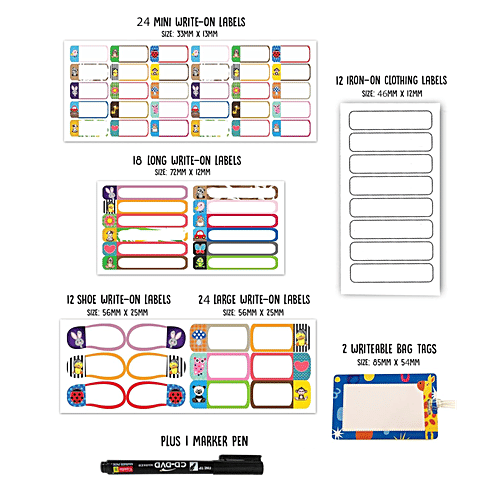 Buy Insta Labels School Labels Jumbo Pack With Marker Pen Online at ...