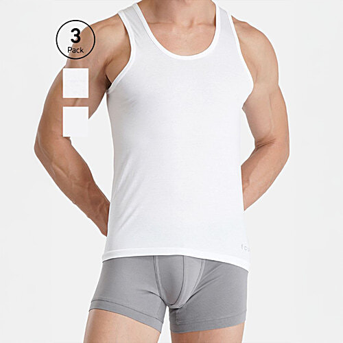Buy Fcuk Bat-03-WH Baton Men's Sleeveless Vest - White Online at Best ...