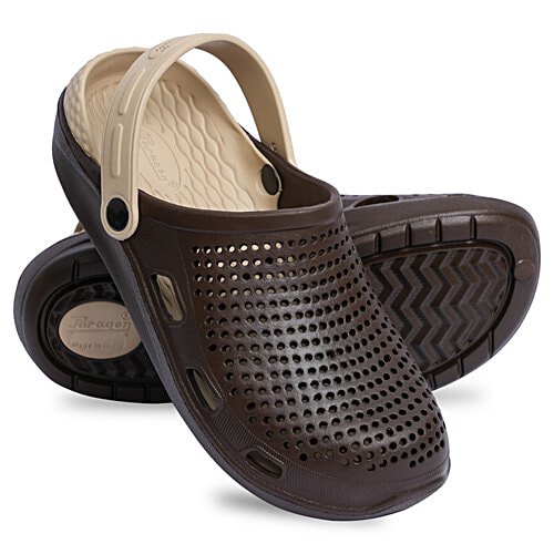 Buy Paragon Men Casual & Comfortable Clogs - Brown Beige Online at Best ...