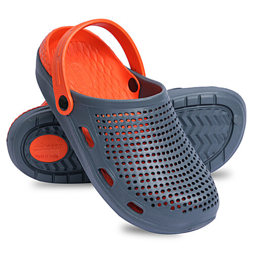 Buy Paragon Men Casual & Comfortable Clogs - Dark Grey Orange Online at ...