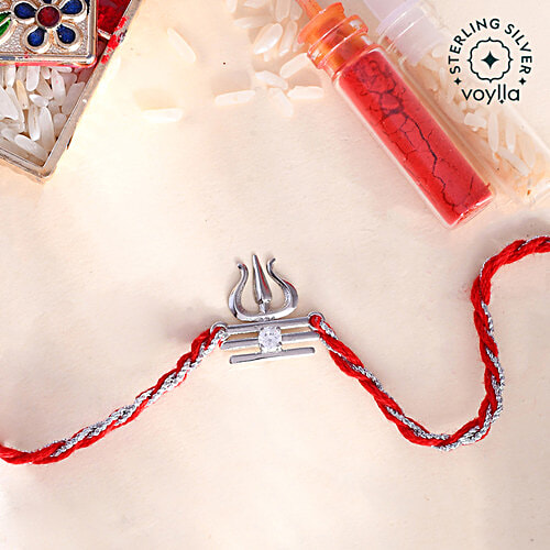 Buy Voylla Sterling Silver Trishul Thread Rakhi Online at Best Price of ...
