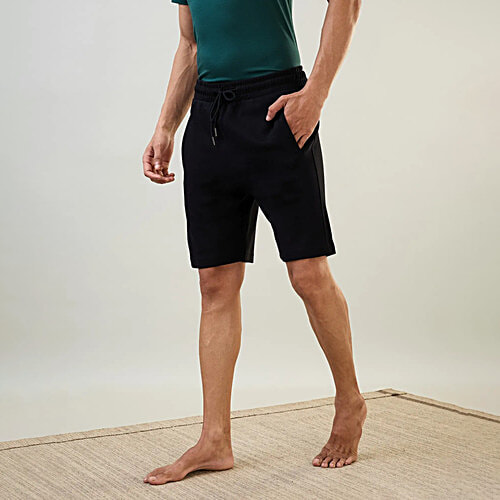 Buy Sleepz by Raymond Men's Black Regular Fit Lounge Shorts Online at ...