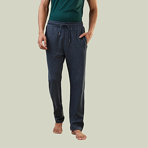 Buy Sleepz by Raymond Men's Blue Milange Regular Fit Lounge Pant Online ...