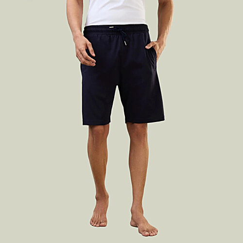Buy Sleepz by Raymond Men's Blue Regular Fit Lounge Shorts Online at ...