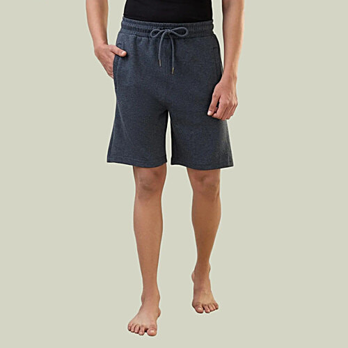 Buy Sleepz by Raymond Men's Grey Regular Fit Lounge Shorts Online at ...