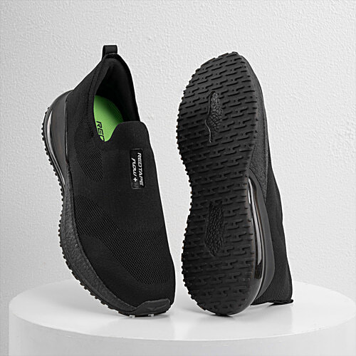 Buy Redtape RMW0247A Men's Walking Slip-On Shoes - Black Online at Best ...