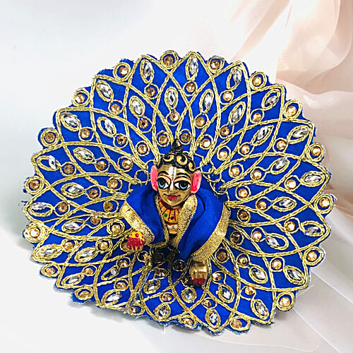 Buy Melukhha Laddu Gopal Poshak With Mandala Gold Embroidery & Kundan ...