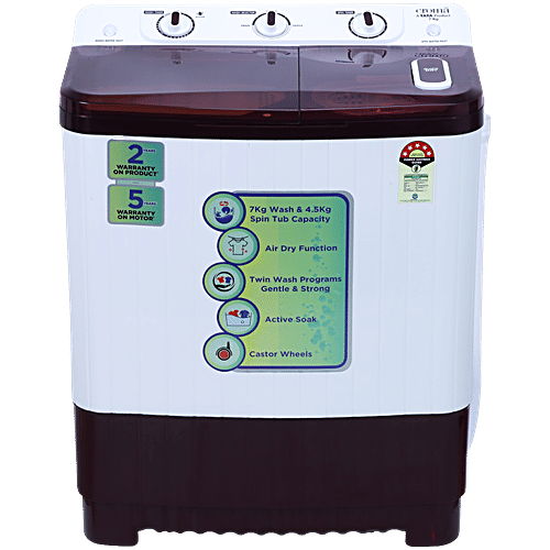 Buy Croma 7 kg 5 Star Semi Automatic Washing Machine With Built In Soak ...