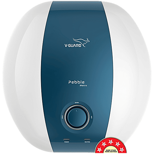 Buy V-Guard Pebble Metro 15 Litre 5 Star Vertical Storage Geyser With Energy Saving Technology ...