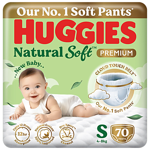 Buy Huggies Natural Soft Diapers - S, 4-8 kg Online at Best Price of Rs ...