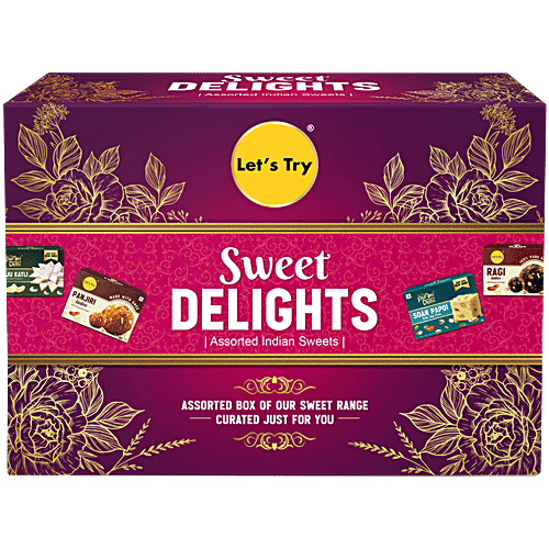 Buy Let's Try Assorted Box Of Indian Sweet Delights Online at Best ...