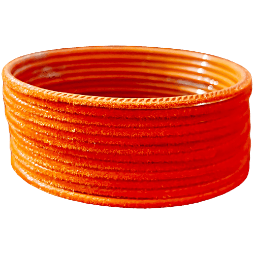 Buy House of Festivals Velvet Metal Bangles - Orange, Size 2.4 Online ...