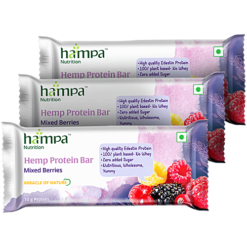 Buy Hampa Nutrition Mixed Berries Hemp Protein Bar Online at Best Price ...
