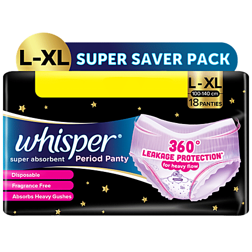 Buy Whisper Super Absorbent Period Panties - L-XL Online at Best Price ...