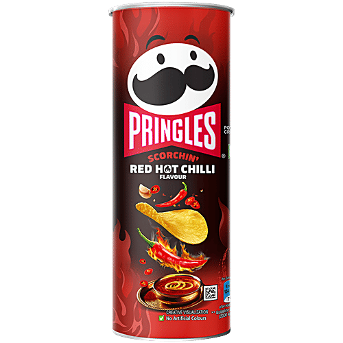 Buy Pringles Scorchin' Red Hot Chilli Flavour Potato Crisps Online at ...