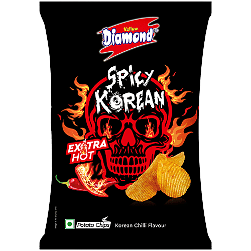 Buy Yellow Diamond Spicy Korean Chilli Flavour Potato Chips Online at ...